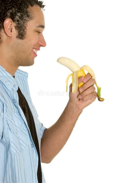 Man Eating Banana Stock Image Image Of Isolated Ripe