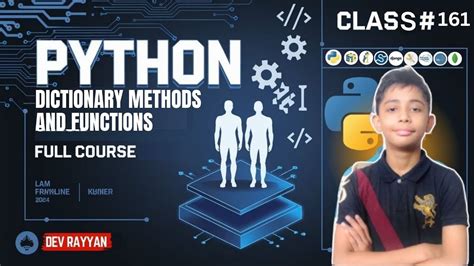 Dictionary Methods And Functions In Python Python Tutorial Lesson 161 Youtube