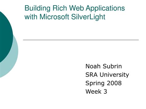 ppt building rich web applications with microsoft silverlight