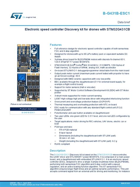 b g431b esc1 pdf microcontroller computer engineering