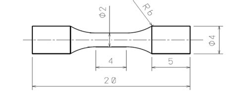 The Draft Of Sub Sized Specimen Geometry D2 Download Scientific Diagram