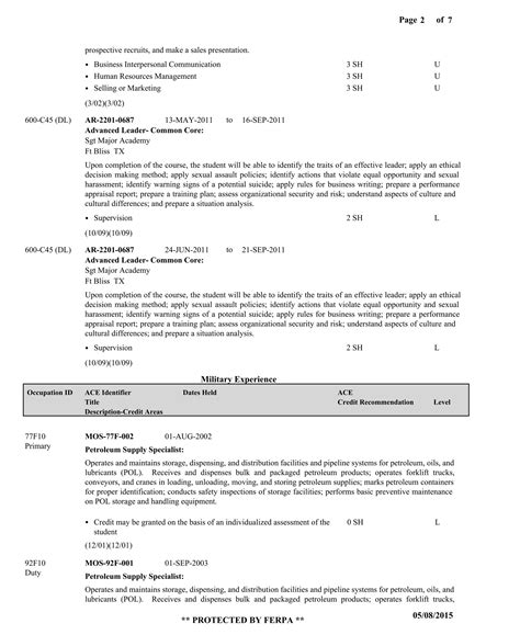 Joint Services Transcript Pdf