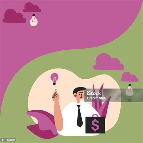 아이디어 램프와 새로운 생각을 생각 풍선을 불어 공원에 앉아 남자 새로운 생각을 브레인 스토밍 정원에서 비누 거품을 팽창 소녀 개념에 대한 스톡 벡터 아트 및 기타 이미지