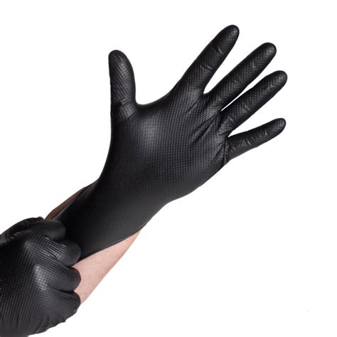 Рукавички нітрилові міцні Promates Grip Black 9 8 г Чорні 100 90 шт Рукавички Захисні