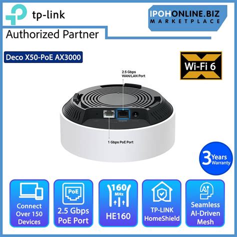 TP Link Deco X50 POE AX3000 Whole Home Mesh Wifi 6 Router System With POE 2 Pack Ipohonline
