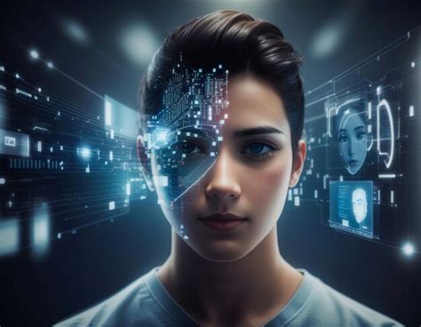 Premium Ai Image Ai Implementation Of Biometric Facial Recognition Online Access Business Data