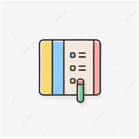 Colorful Line Icon Showing A Notebook Containing Color Pencils To Mark