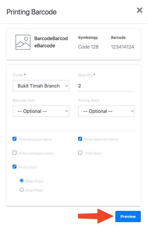 Barcode Printing From BE EPOS POS System