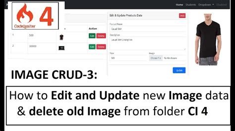 Ci4 Image Crud 3 How To Edit And Update New Image Data And Delete Old Image From Folder