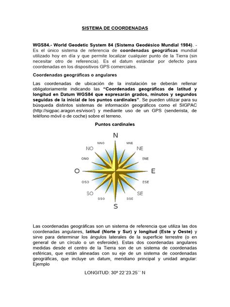 Sistemas De Coordenadas Pdf Geografía Geodesia