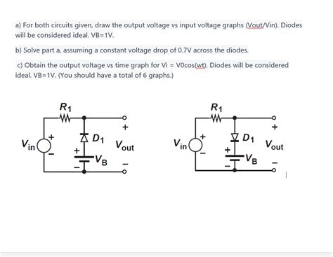 Solved A For Both Circuits Given Draw The Output Voltage
