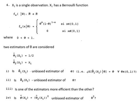 solved 4 x1 is a single observation x1 has a bernoulli
