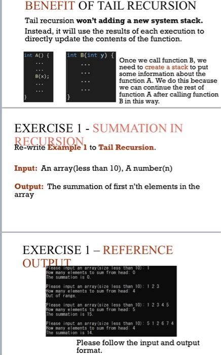 Solved Benefit Of Tail Recursion Tail Recursion Wont Adding