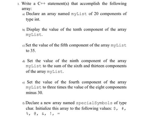 Solved 1 Write A C Statements That Accomplish The