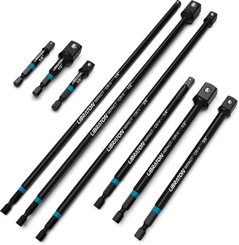 Bqkfkaksj 9pcs Socket Adapter Set Drill Socket Adapter