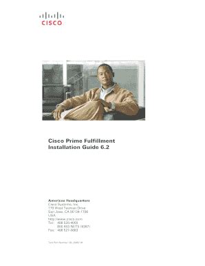 Fillable Online Cisco Prime Fulfillment Installation Guide Entire Book In PDF Fax Email