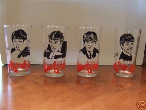 1960s Original Beatles Drinking Glasses All Four 30485129