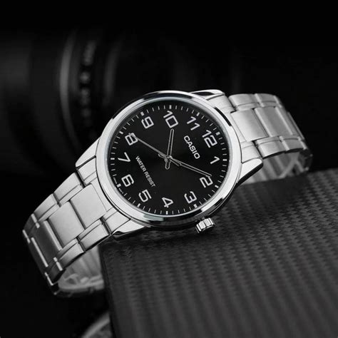 Casio Black Dial Stainless Steel Standard Watch Mtp V001d 1budf