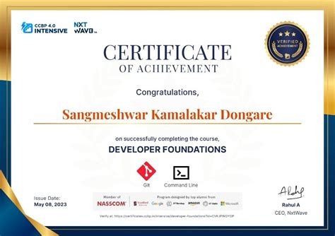 Sangmeshwar Dongare On Linkedin Thanks Nxtwave Ccbpian