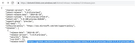 NET CLI Blob S Release Metadata JSON For NET Core Links To Nonexistent File Issue