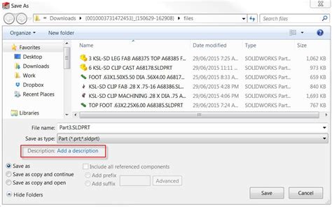 Enabling Description In SOLIDWORKS