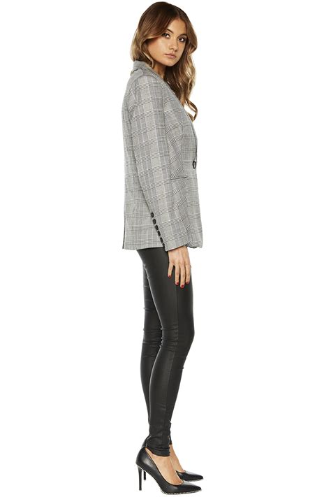 Blue Check Blazer Ladies Clothing And Jackets And Coats Bardot