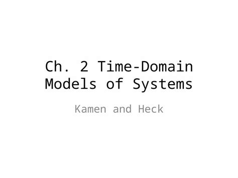 Pptx Ch 2 Time Domain Models Of Systems Dokumentips