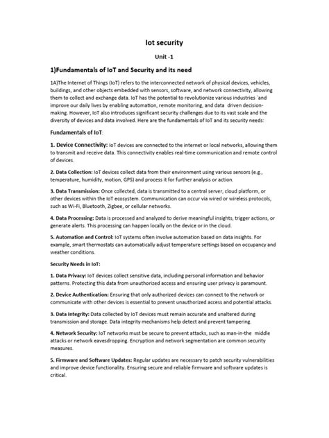 Iot Security Unit 1 Pdf Internet Of Things Information Security