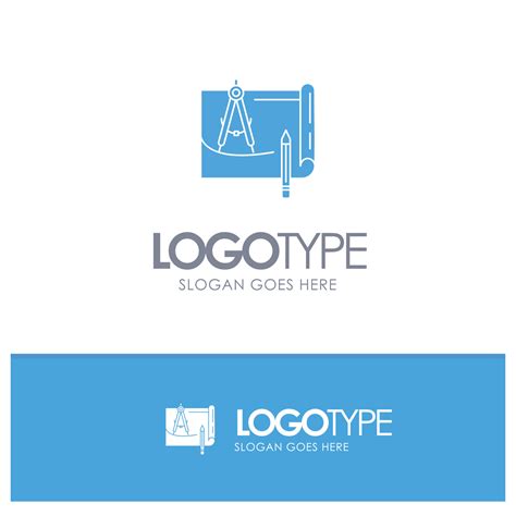 Blueprint Architecture Blueprint Construction Paper Plan Blue Solid Logo With Place For Tagline