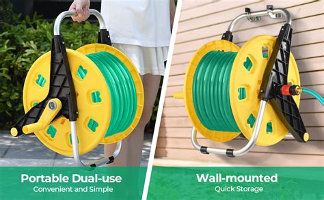 Portable Garden Hose Reel Holds 131 Feet Hose，5 8 Inch