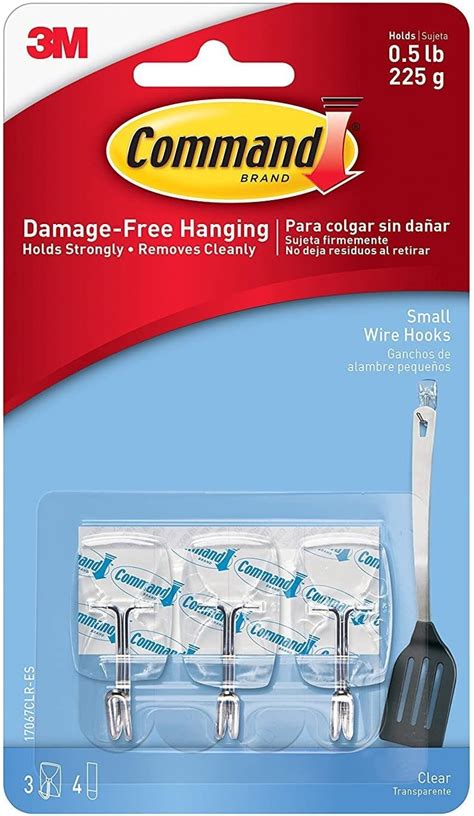 Command CLR Small Wire Hook With Strips Clear Pack Of Amazon Co Uk DIY Tools