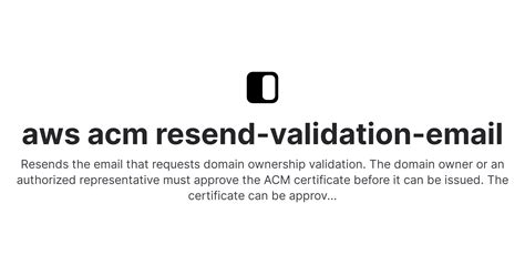Aws Acm Resend Validation Email Fig