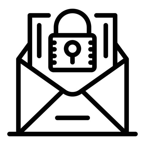 Secured Mail Icon Outline Style 15663946 Vector Art At Vecteezy