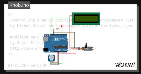 Servo Potensiometer LCD Bar Graph Copy Wokwi ESP32 STM32 Arduino Simulator