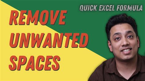 Remove Unwanted Spaces Quick Formula Microsoft Excel Youtube