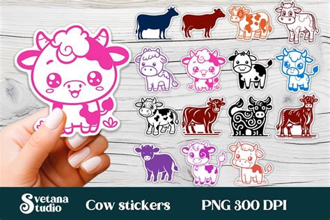 Cow Stickers Png Cute Animal Sticker Printable