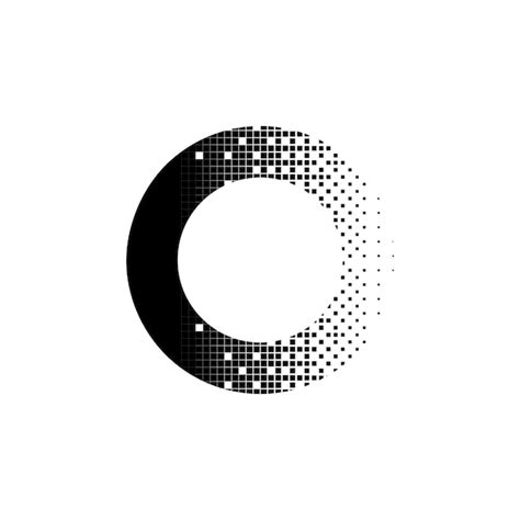 점 또는 원 아이콘이 있는 O 문자 로고 프리미엄 벡터