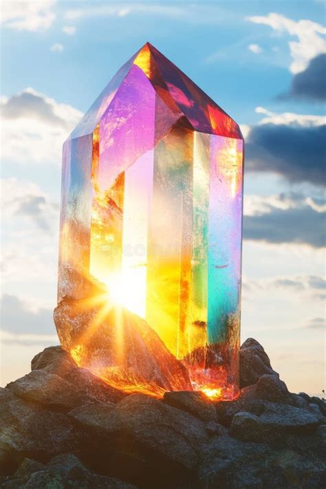 Abstract Crystal Patterns In Prismatic Structures Reflecting Light Dispersions Designed For