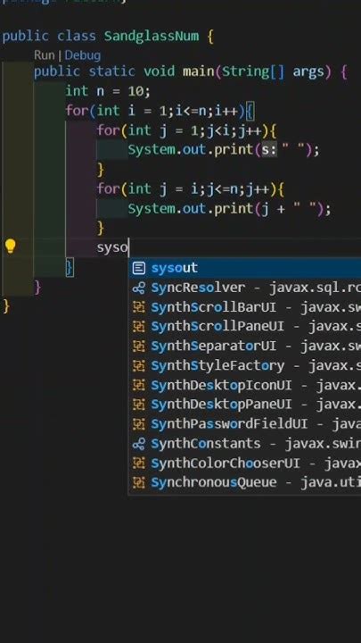 Day 24 Sandglass Number Pattern Java 100daysofcode Shorts