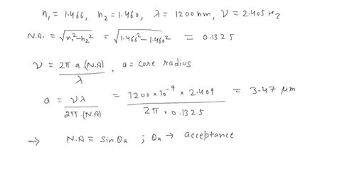 SOLVED For A Multimode Step Index Fiber The Refractive Indices Of Core And Cladding Are