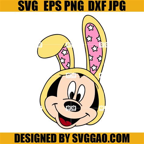 Mickey Easter Svg Mickey Mouse Bunny Svg Happy Easter Svg
