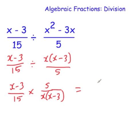 Dividing Algebraic Fractions Video Corbettmaths