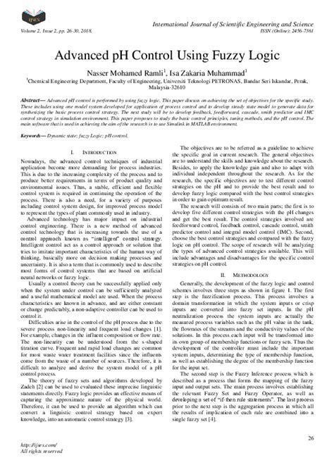 Pdf Advanced Ph Control Using Fuzzy Logic