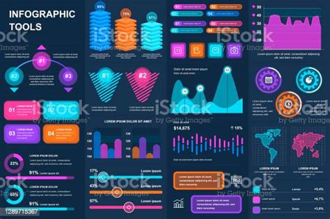 인포그래픽 Ui Ux Kit 요소를 번들로 묶습니다 다른 차트 다이어그램 워크플로우 순서도 타임라인 구성표 마케팅 아이콘 그래프 및 막대 디자인 템플릿 0명에 대한 스톡