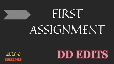 assignment 1 youtube