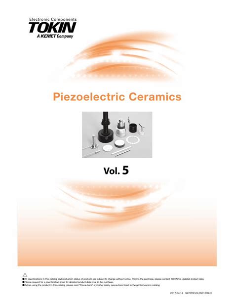 Pdf Piezoelectric Ceramics Kemet · Piezoelectric Bimorph Actuators