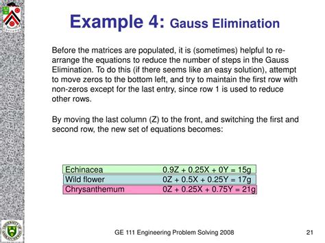 PPT GAUSS ELIMINATION AND GAUSS JORDAN ELIMINATION PowerPoint Presentation ID 97534