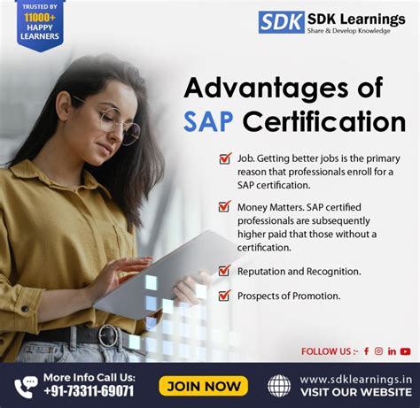 Sdk Learnings On Linkedin 👉 Advantages Of Sap Certification 🔰 Job Getting Better Jobs Is The