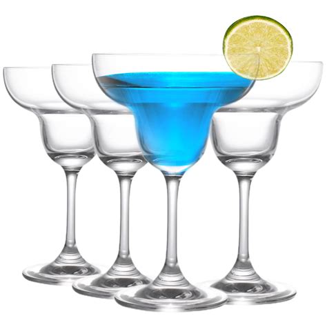 Hand Blown Margarita Glasses Set Of 4 10 Ounce Crystal