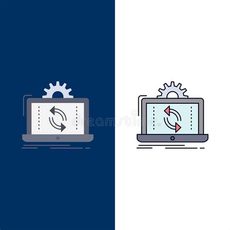 Data Processing Analysis Reporting Sync Flat Color Icon Vector Stock Vector Illustration